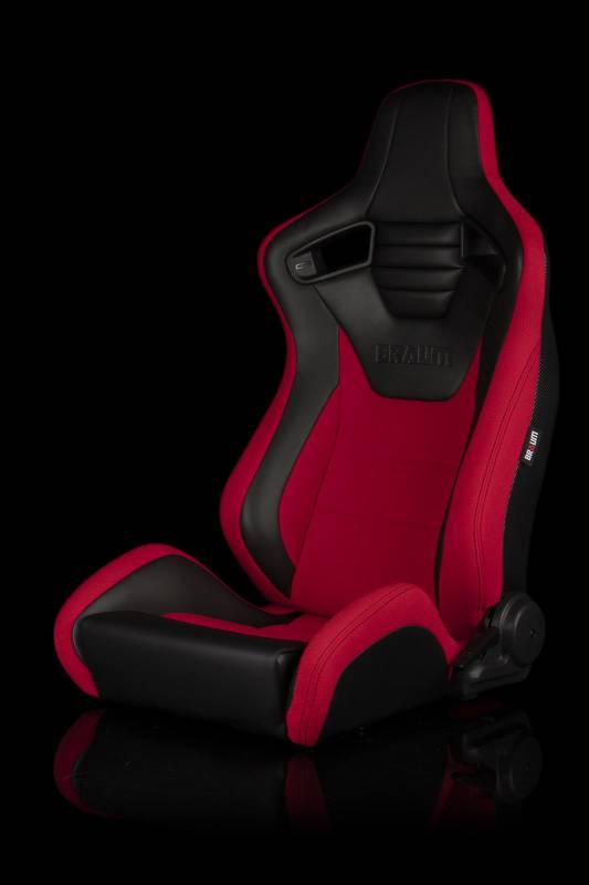 BRAUM Racing Elite-S Series Sport Seats - Black & Red - Pair