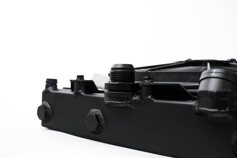 CSF Universal Half Radiator w/-16AN & Slip-On Fittings/12in SPAL Fan ...