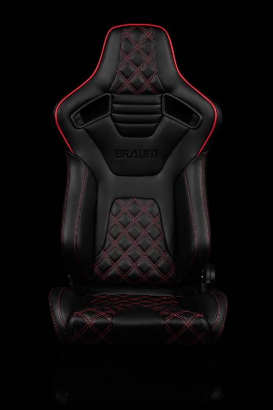 BRAUM Racing Elite-X Series Sport Seats - Black Diamond (Double Red ...