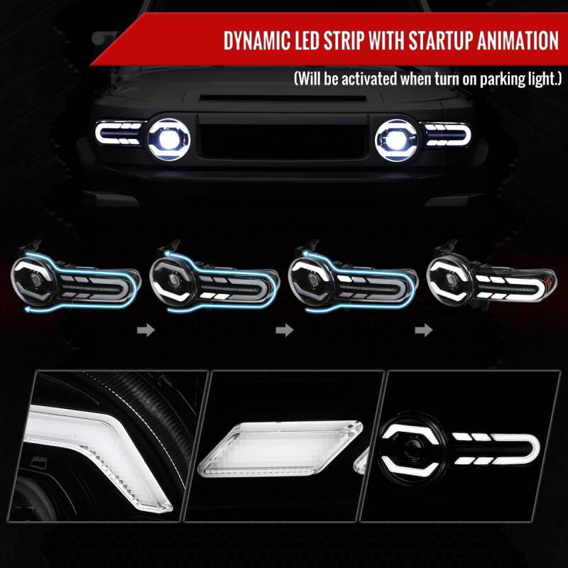 Spec-D 2007-2014 Toyota FJ Cruiser Full LED Projector Headlights with ...